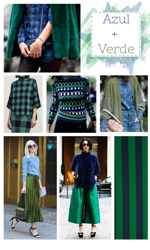 painel verde e azul combinação moda em looks | Bruna Gullaci